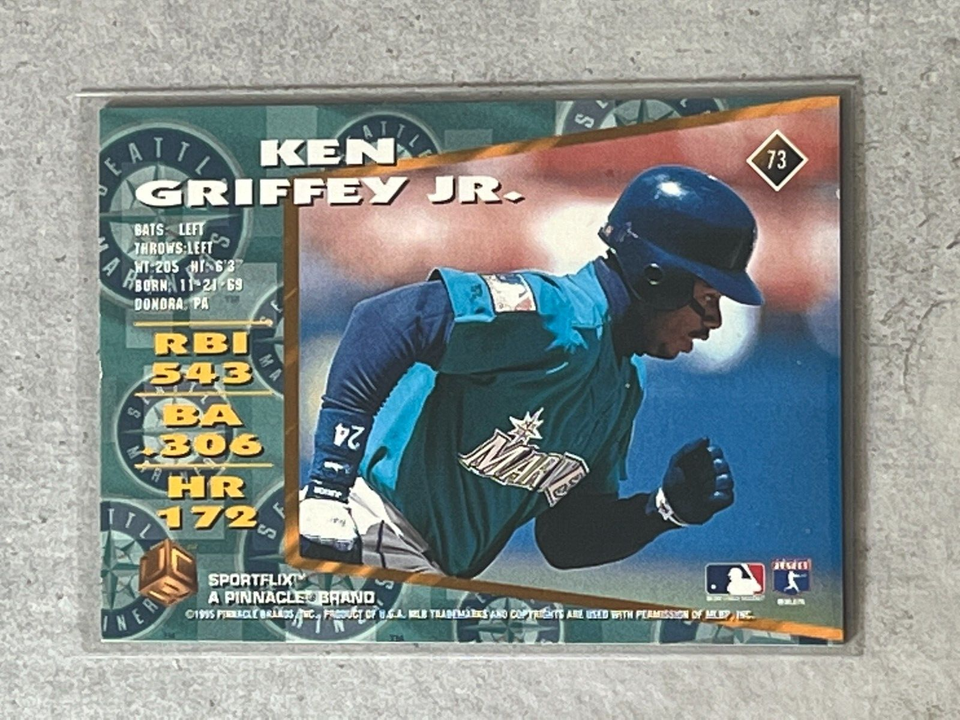 1995 Pinnacle Sportflix Ken Griffey Jr. SP 3D Card #73 Seattle Mariners ...