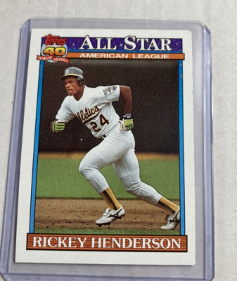 1991 Topp #391- RICKEY HENDERSON All Star | eBay