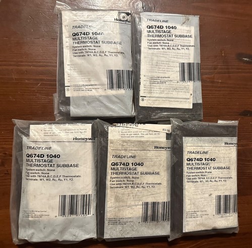 LOT OF 5 NEW SEALED HONEYWELL Q674D 1040MULTISTAGE THERMOSTAT SUBBASE ...