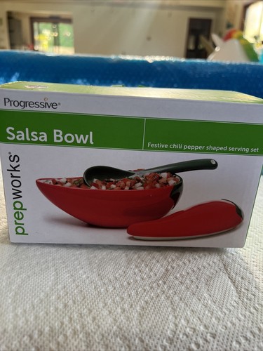 NIB ~ Progressive Salsa Bowl 3 piece Hand Painted Ceramic, Chili Pepper ...