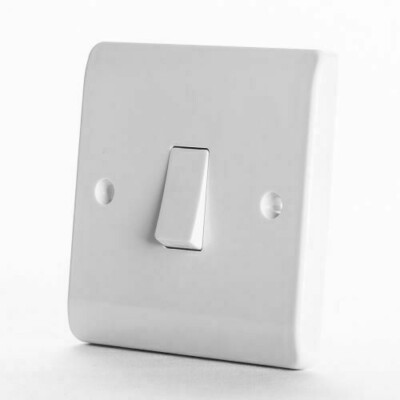 Light Switch Single Gang 1 Way 1 Gang 1G 10AX White Plastic Wall Switch ...
