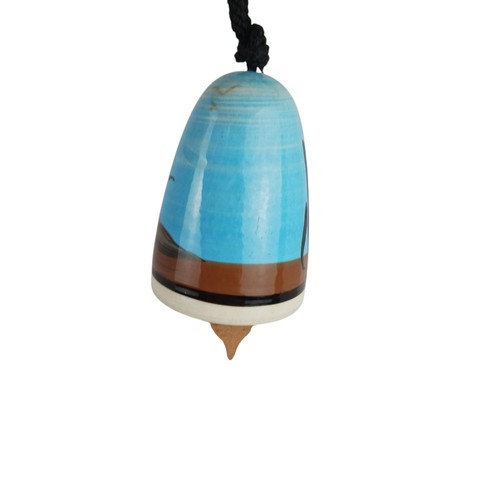 Vtg Smal Southwest Pottery Hand Painted Windbell Hanging Bell Cactus ...