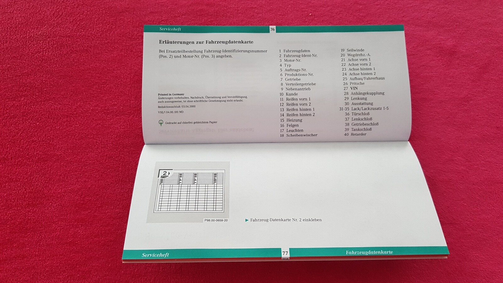 Original Mercedes-Benz Serviceheft SL.M.A.SLK.C.CLK.E.CL.S KLASSE Neu ...