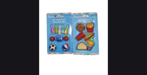2PK 3D NOVELTY ERASER SETS | eBay