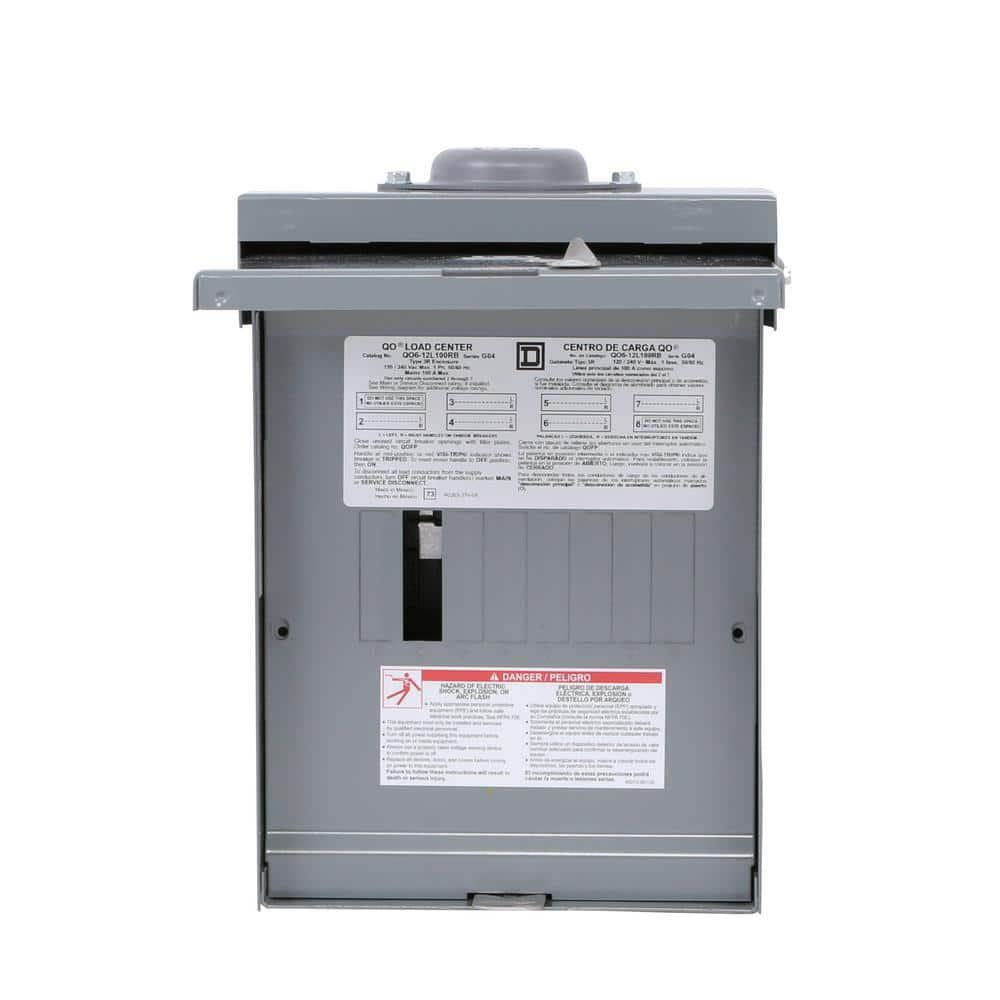 Square D QO Main Lug Load Center Box 100 Amp 6-Space 12-Circuit Outdoor ...