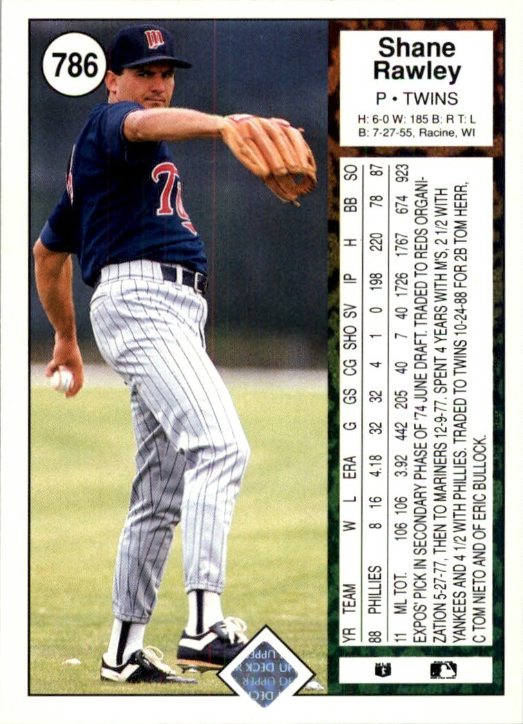 1989 Upper Deck MLB Shane Rawley #786 | eBay