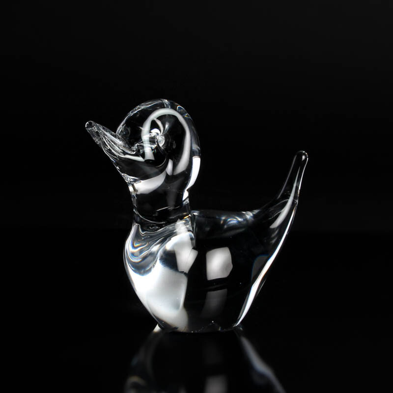 Murano Glass Figure Duck Transparent Cenedese Mid Century Vintage Italy ...