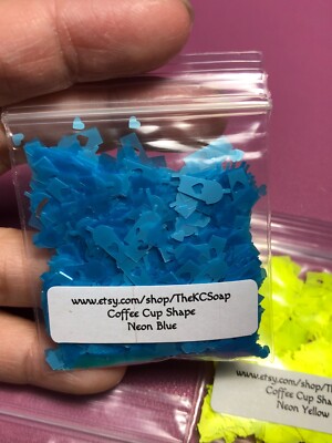 TBSP Solvent Resistant NEON BLUE COFFEE CUP Shape Glitter Epoxy US ...