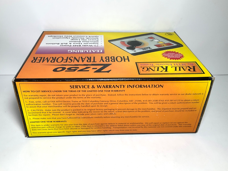 MTH Rail King, Z-750 Hobby Transformer with Controller, Mint in Box | eBay