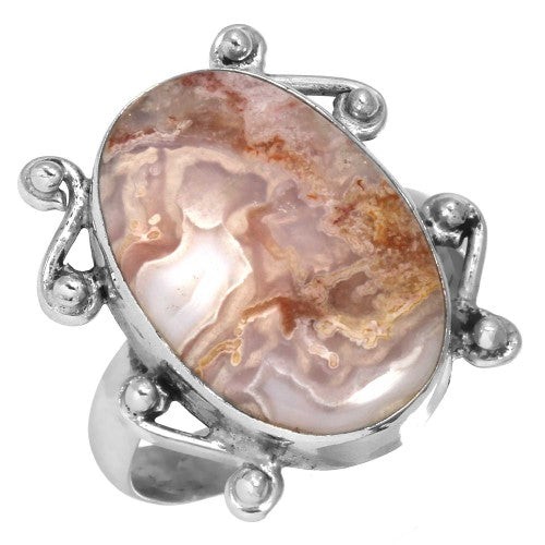 925 Sterling Silver Agua Nueva Agate Gemstone Ring Boho Silver Ring ...
