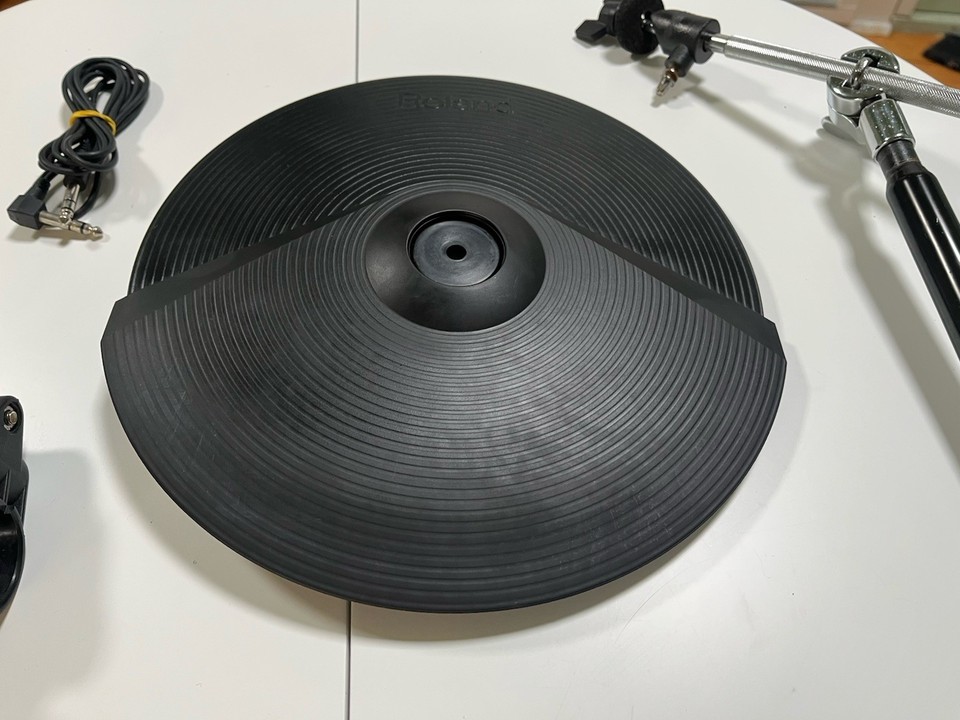 Roland V-Drums CY-8 Dual Zone Cymbal with Arm/Stand, Roland Clamp & TRS ...