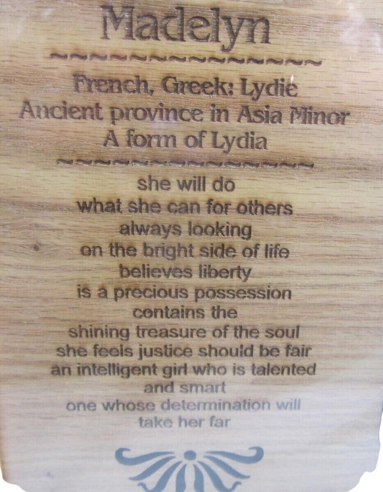 Meaning of MADELYN Name Wooden Laser Cut Frame 9"x11" Frame Photo 4"x6 ...