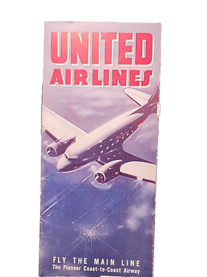 April 1938 United Airlines Timetable Fly the Mainline Pioneer Coast ...