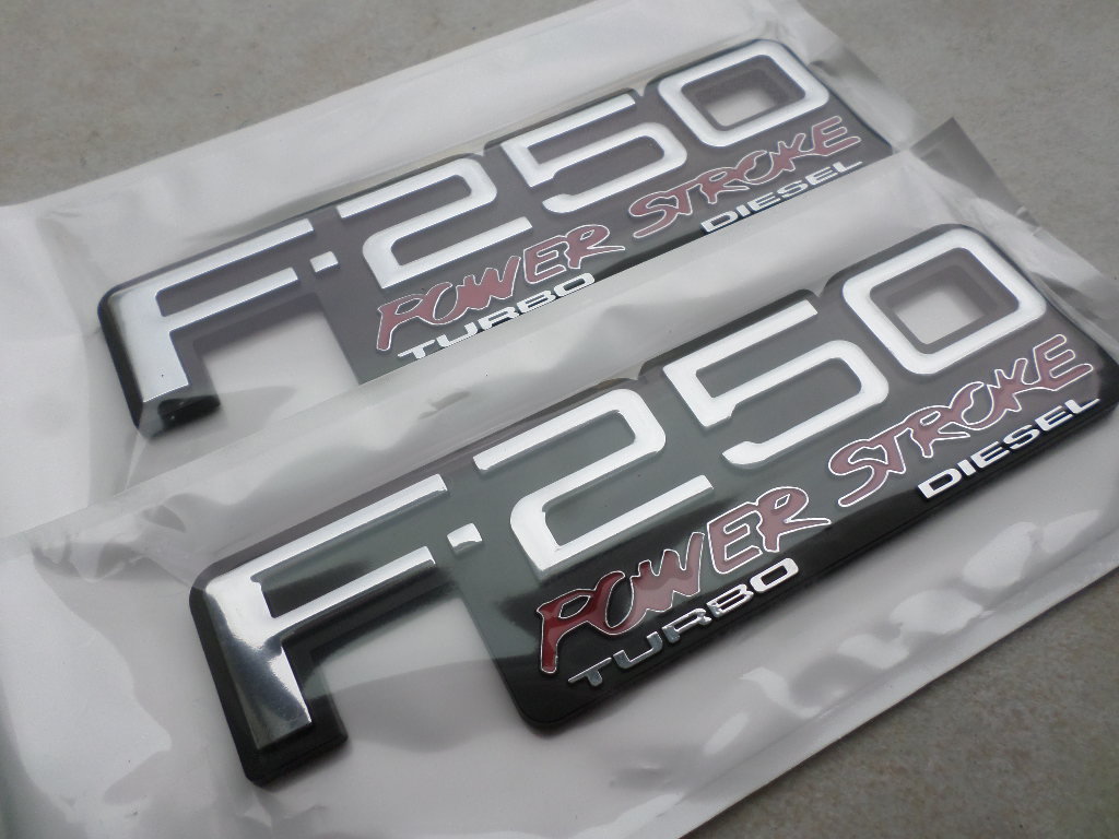 2 NEW (PAIR) SET CUSTOM 94-98 OBS F250 POWERSTROKE TURBO DIESEL FENDER ...