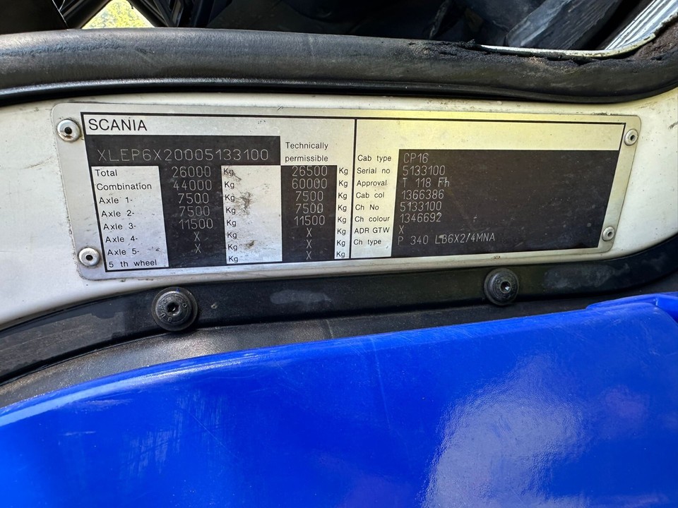 2006 SCANIA P340 6x2 HOOKLOADER MANUAL GEARS VBG DRAW BAR PDE ENGINE ...