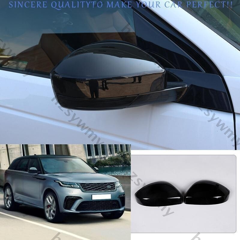 Gloss Black Rear View Mirror Cap Cover Trim For Range Rover Velar 2018 ...
