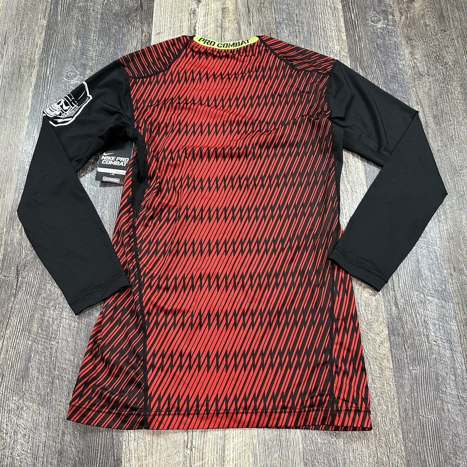 NWT Nike Pro Combat Compression Long-Sleeve Red Football Base Layer ...