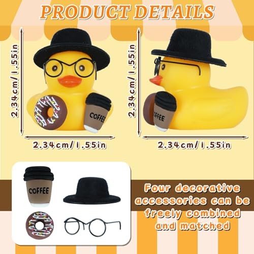 Rubber Duck for Jeeps Car Dashboard Decoration with Coffee Doughnut ...