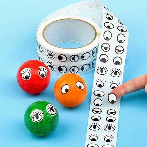 Baker Ross Eye Stickers Value Pack 6 Assorted Designs on a Roll for ...