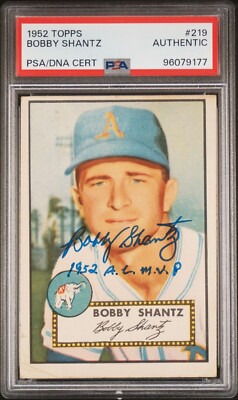 Bobby Shantz Signed Autograph 1952 Topps Athletics Card #219 - 1952 AL ...