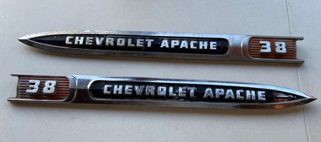 Chevrolet Apache 38 Fender Emblems (Pair) *GREAT* Chrome Original | eBay