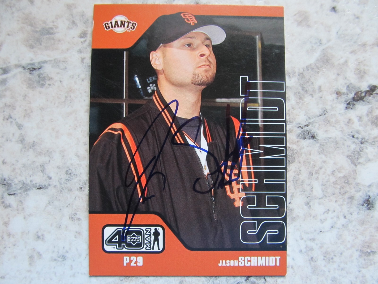 Giants Jason Schmidt Signed Autographed 2002 Upper Deck 40 Man Mint | eBay