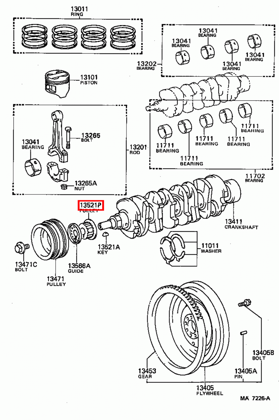 Genuine MR2 AW11 4AG 4AGE 4AGZE Crankshaft Timing Gear Sprocket Pulley ...