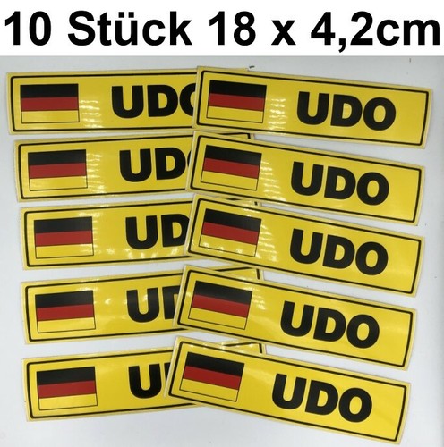 10x Sticker Name Udo Autocollant de Voiture Auto Allemagne Plaque Du ...