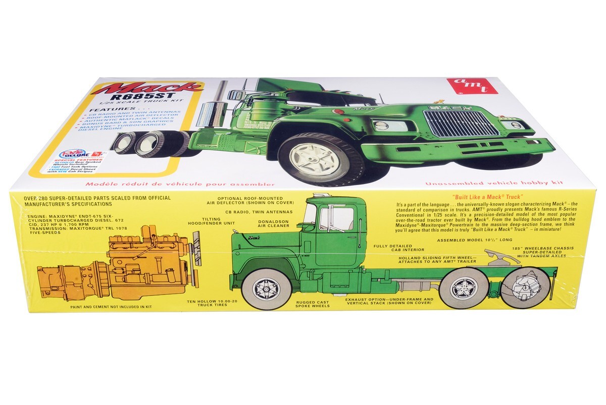AMT Skill 3 Model Kit Mack R685ST Semi Tractor Truck 1/25 Scale Model ...