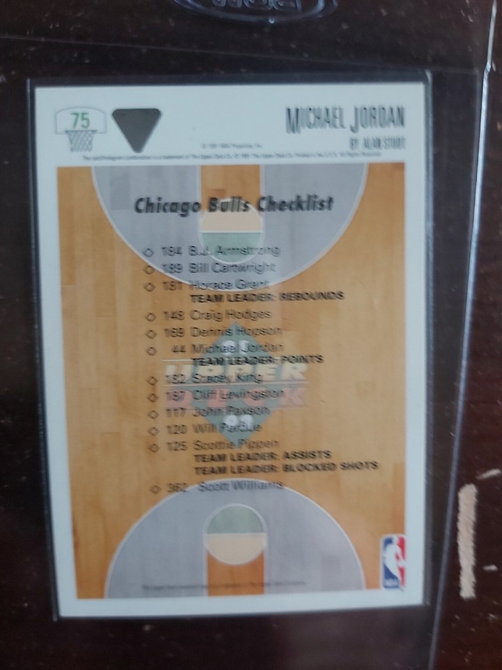 1991 Upper Deck Collectors Choice Michael Jordan #75 Bulls Checklist ...
