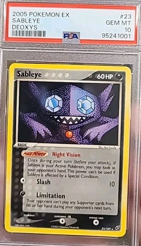 POKEMON CARD SABLEYE RARE 23 EX DEOXYS #23 GRADED PSA 10 GEM MINT ...