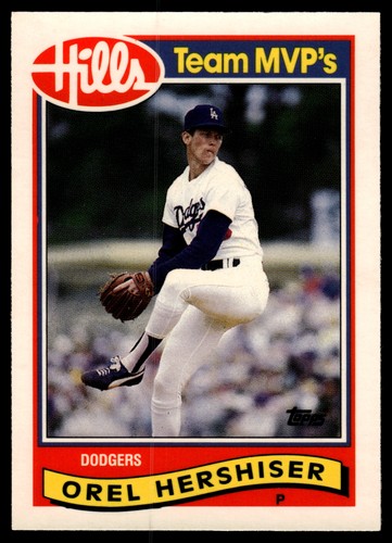 1989 Topps Hills Team MVPs Orel Hershiser 17 Los Angeles Dodgers ...