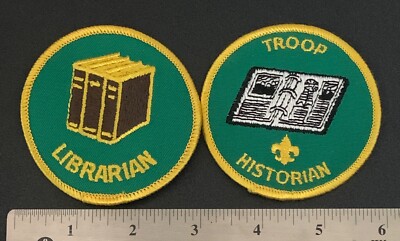 NOS LIBRARIAN & TROOP HISTORIAN Boy Scout Position PATCHES BSA Scouting ...