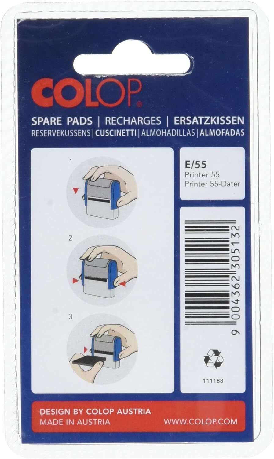 COLOP E/Pack of 2 Refills Pads for Printer 55 red | eBay