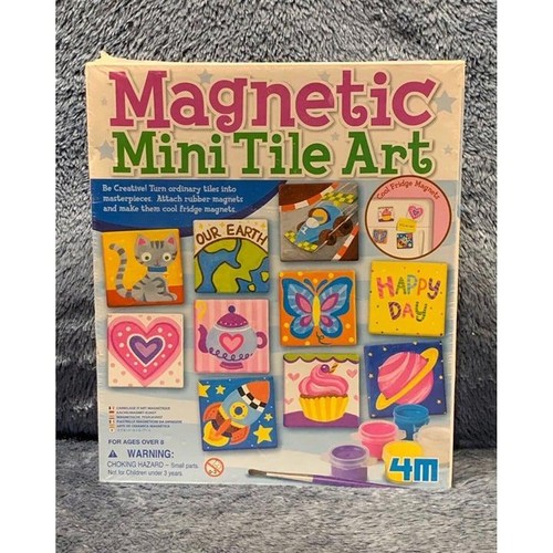 Toysmith Magnetic Mini Tile Art Kit Girls Craft Magnets Paintable NEW ...