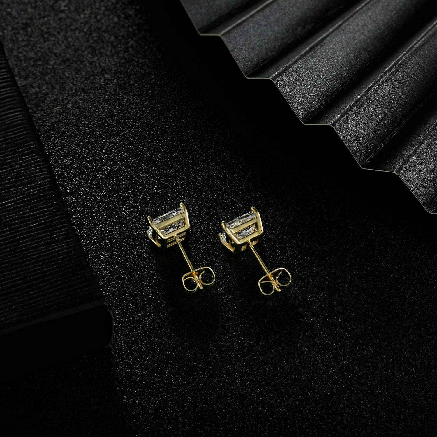 6MM Sparkling Diamond Hypoallergenic Cartilage Square Ear Piercing Stud ...