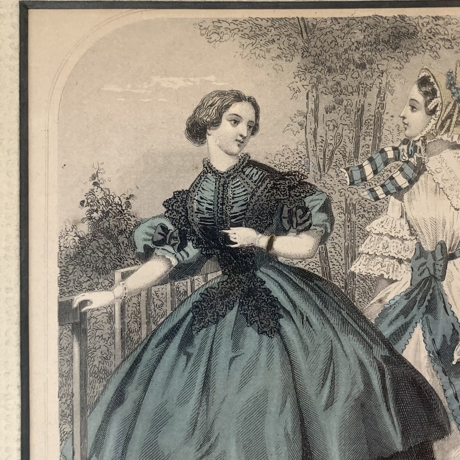 Godey’s Unrivaled Color Fashions. Antique Print Colorized and Framed ...