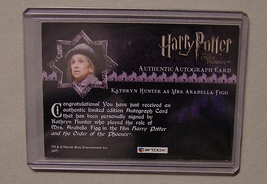 Harry Potter-Kathryn Hunter-Mrs Arabella Figg-OOTP-Film-Signature ...