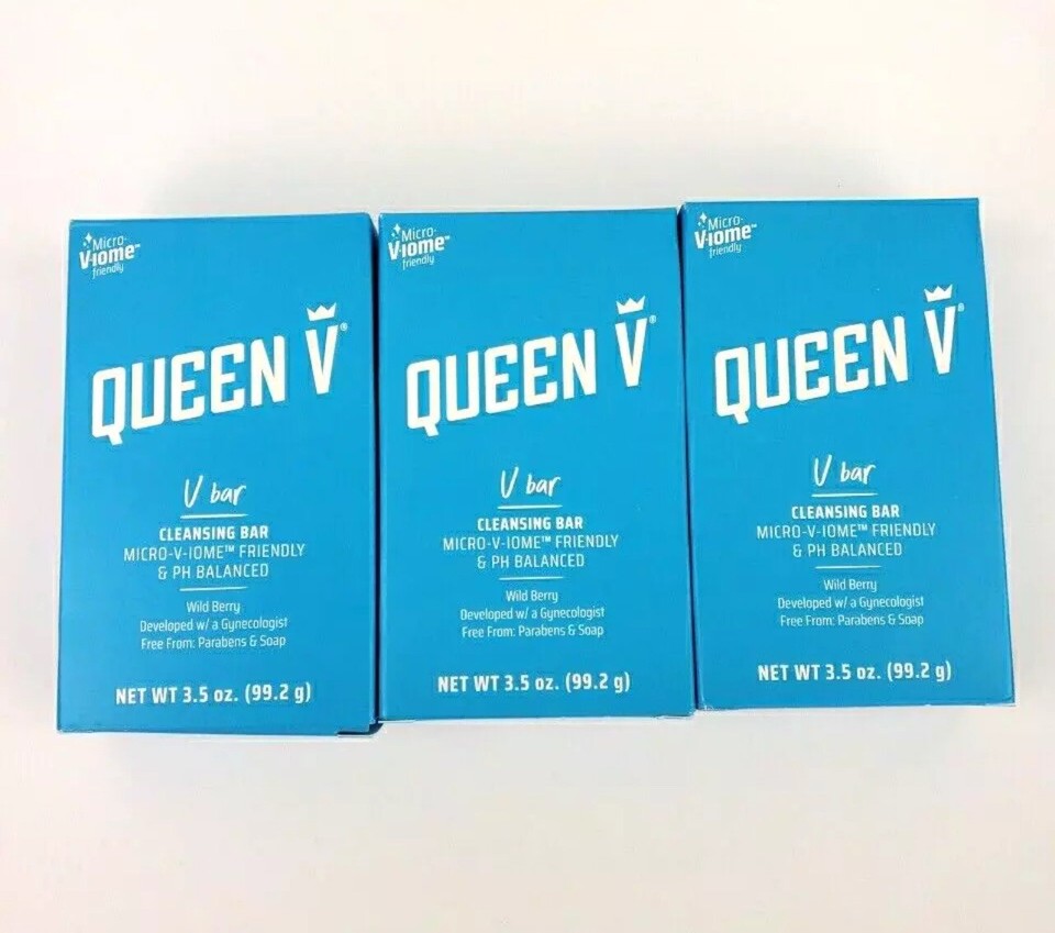Queen V Cleansing Bar Wild Berry pH Balanced Feminine Soap 3.5oz ea x1 ...