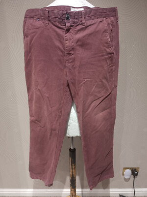 Jasper Conran Men's Burgundy Chinos - Size 34R (Waist 34" Leg 32 ...