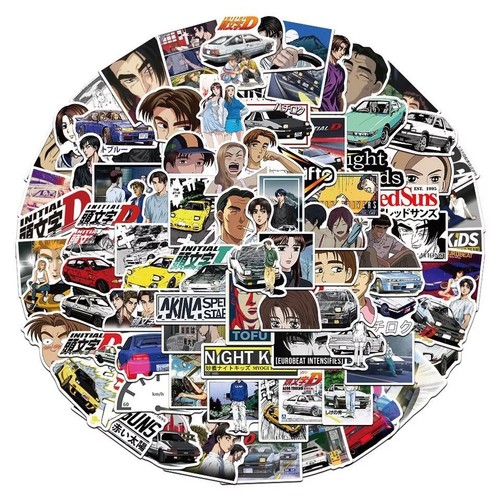 Initial D Waterproof Sticker Complete Set of 100 | eBay