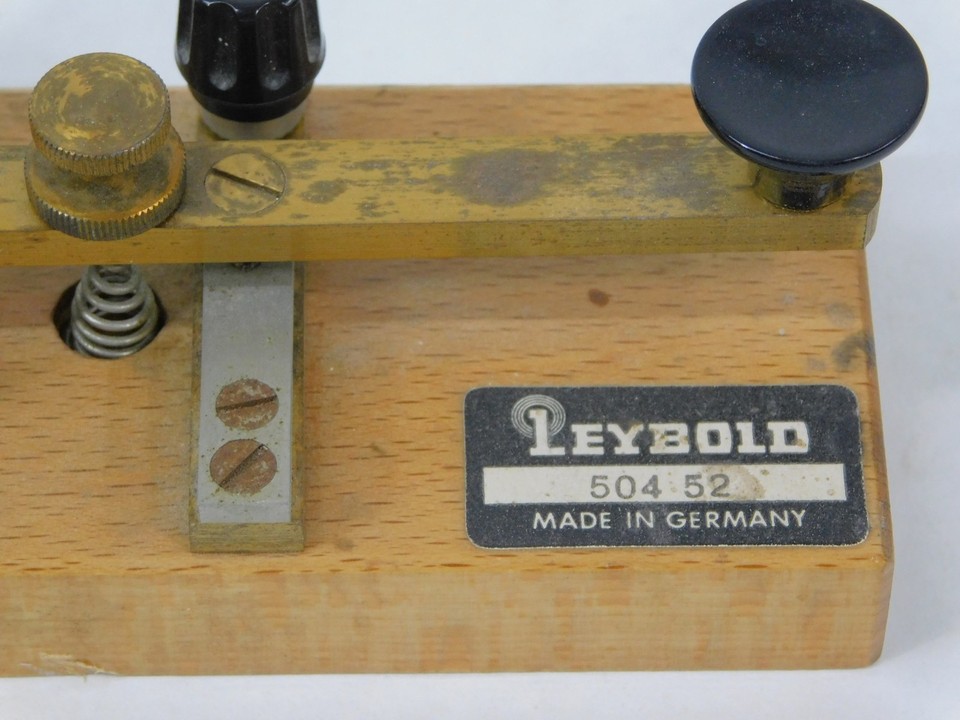 Leybold Vintage German Brass Straight Telegraph Key w/ Wood Base (nice ...