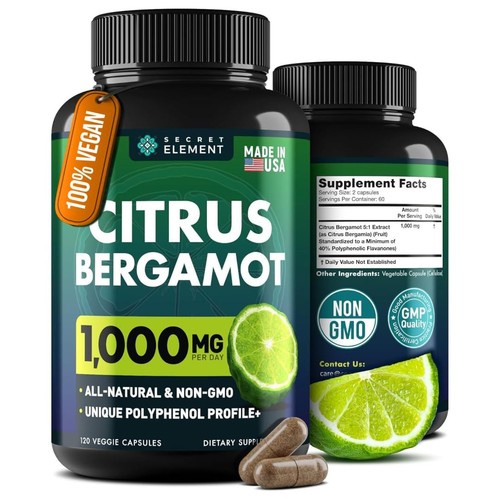 Citrus Bergamot Extract 1000mg - Citrus Bergamot Supplement for Heart ...