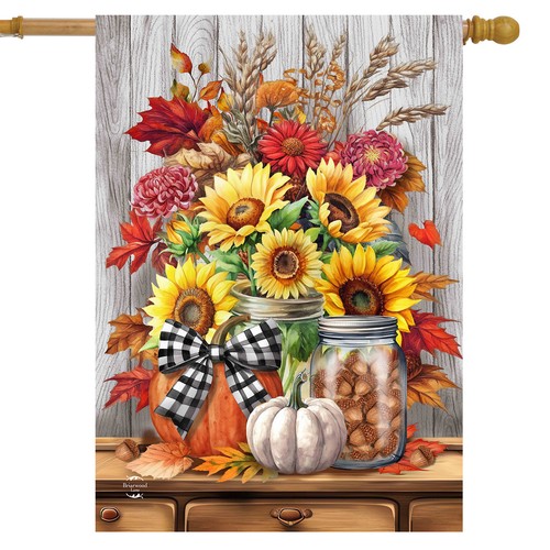 Briarwood Lane Sunflowers and Mums House Flag 840011687209| eBay