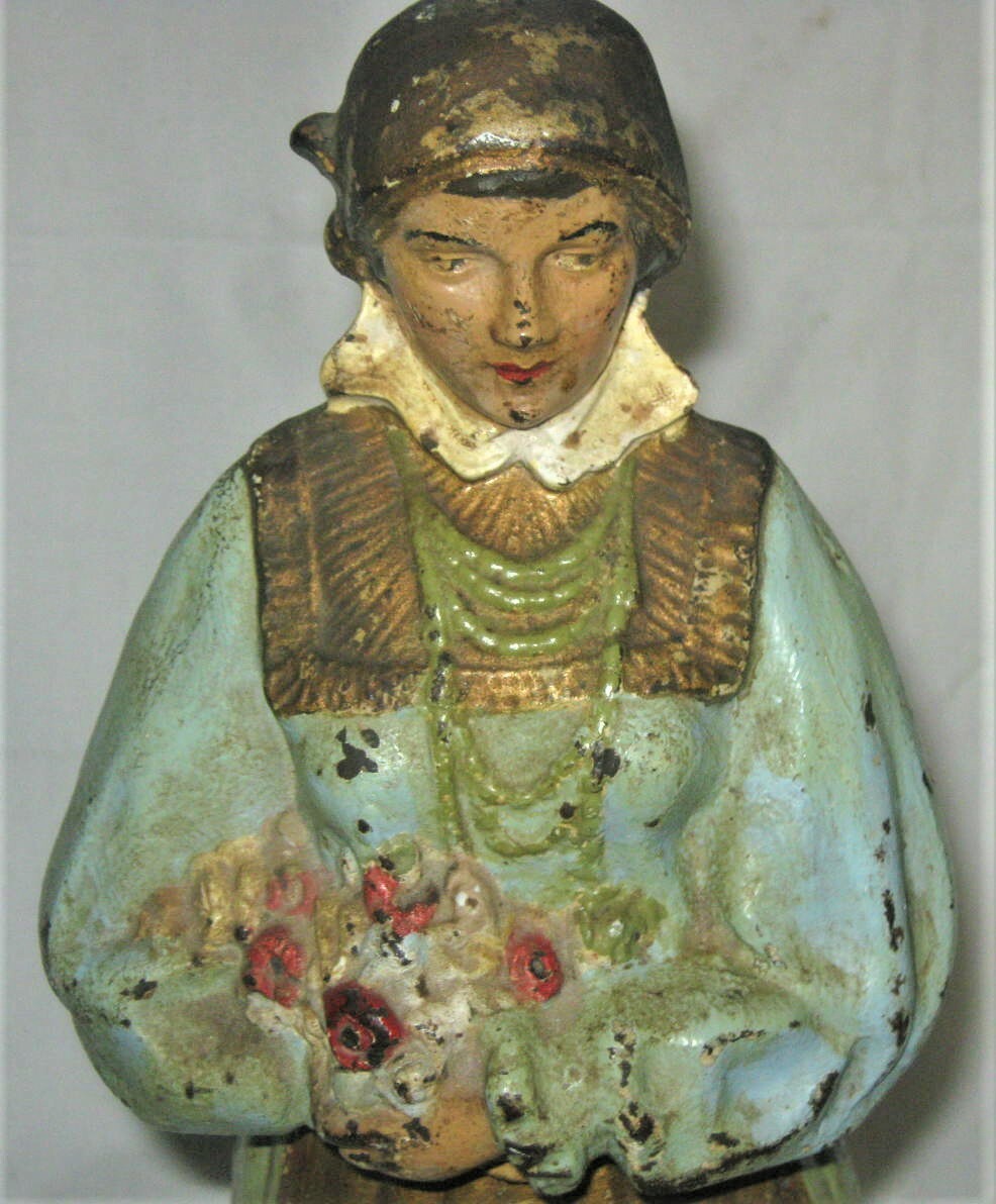 ANTIQUE C.J.O. JUDD CAST IRON PEASANT GIRL HOME ART STATUE SCULPTURE ...