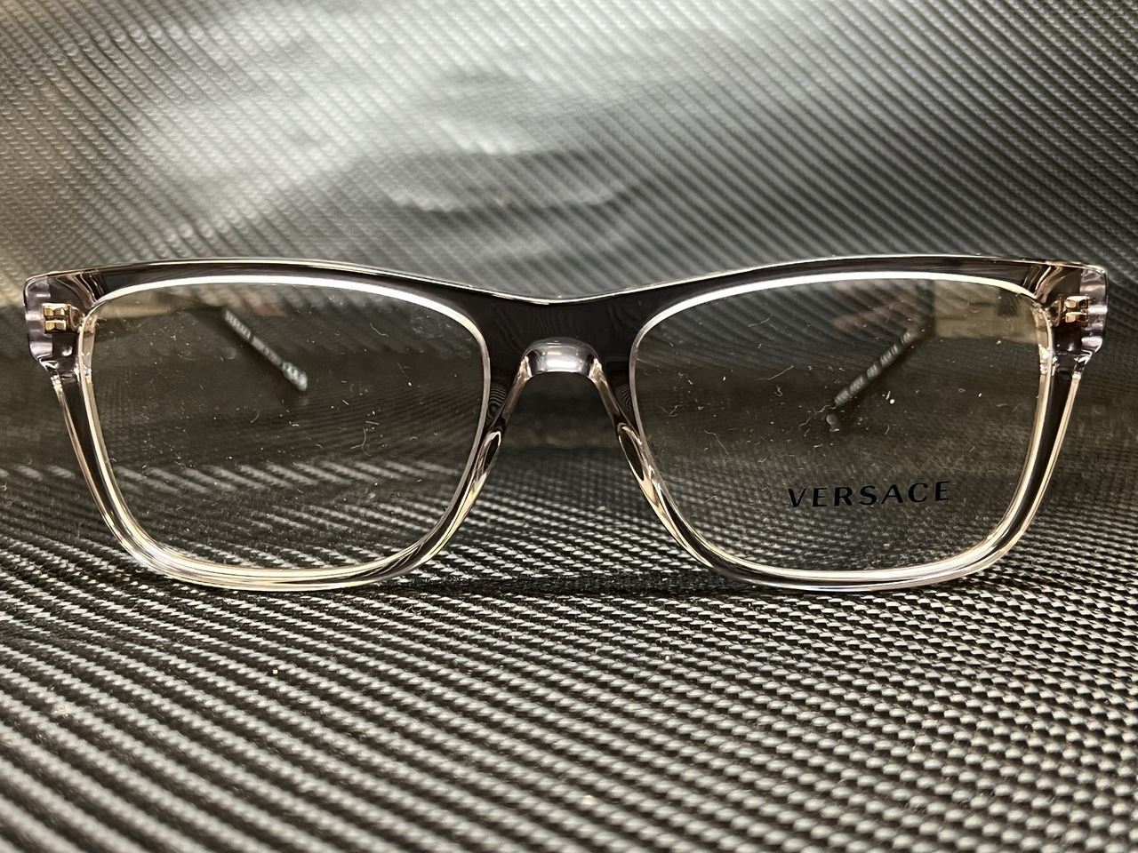 VERSACE VE3303 593 Transparent Grey Rectangle 55 mm Men's Eyeglasses | eBay