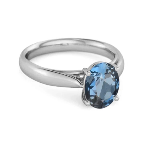 Solitaire London Blue Topaz Ring 1.5 Carat 925 Silver Symbol Jewelry ...