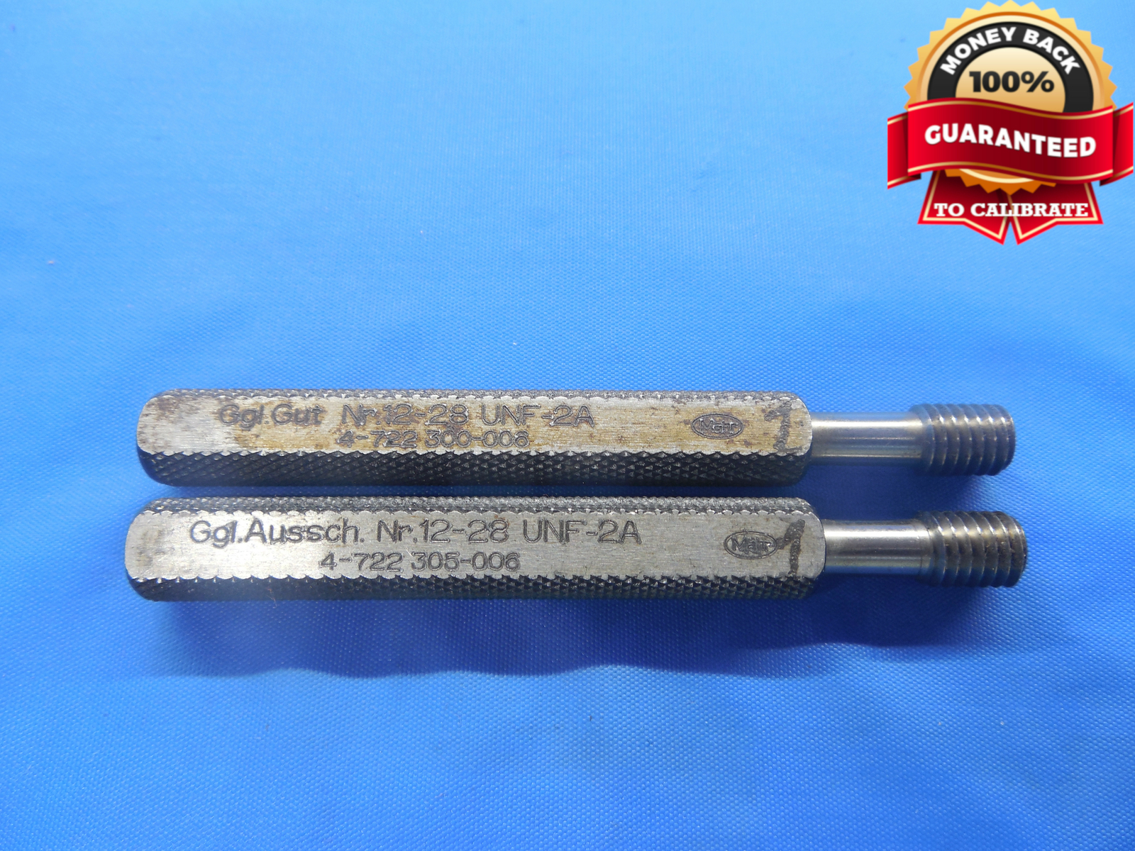 12 28 UNF 2A SET THREAD PLUG GAGE #12 .216 NF-2A 12-28 GO AND NO GO ...