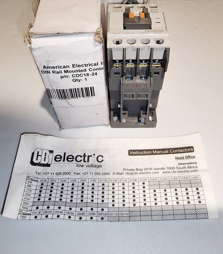 Lot of 2 American Electrical, CBI CDC18 3P Contactor DC24V 32-160 Amps ...