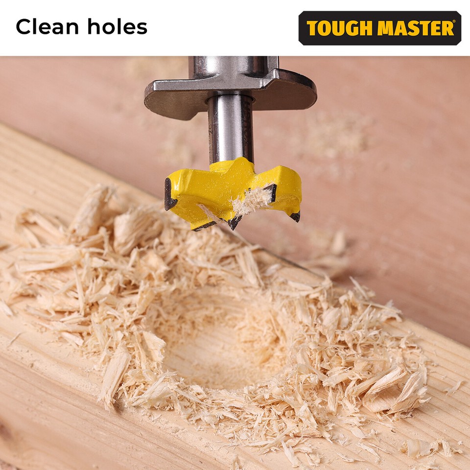 Forstner Router Bit Set 5 piece 15, 20, 25, 30, 35mm, 8-10mm hex shank ...